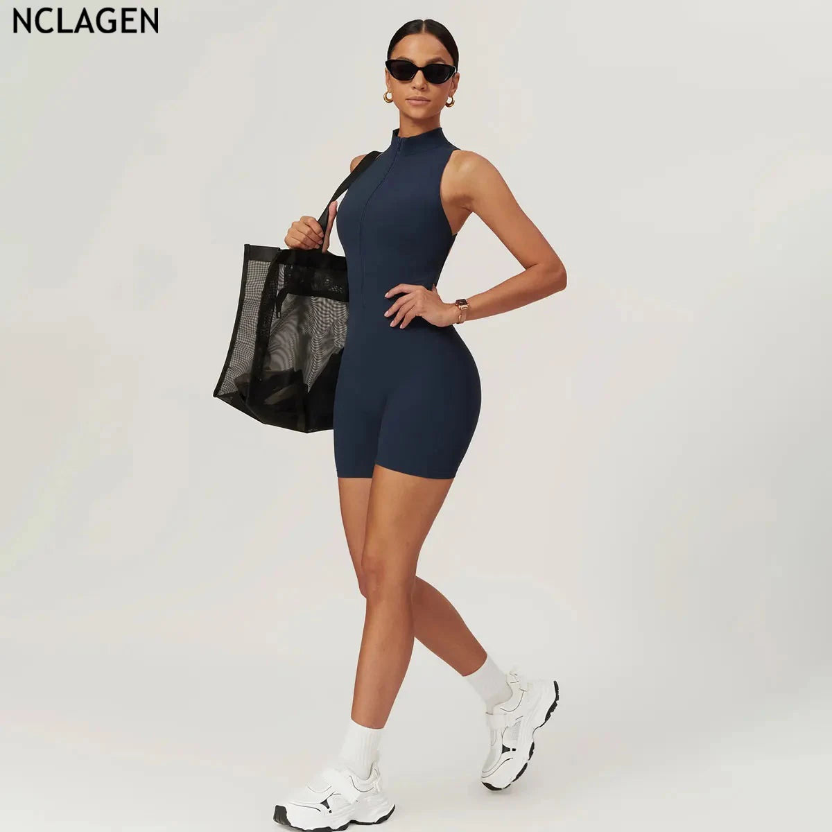 NCLAGEN Short Jumpsuit Gym Clothes For Women Sportswear Fitness Overal ...